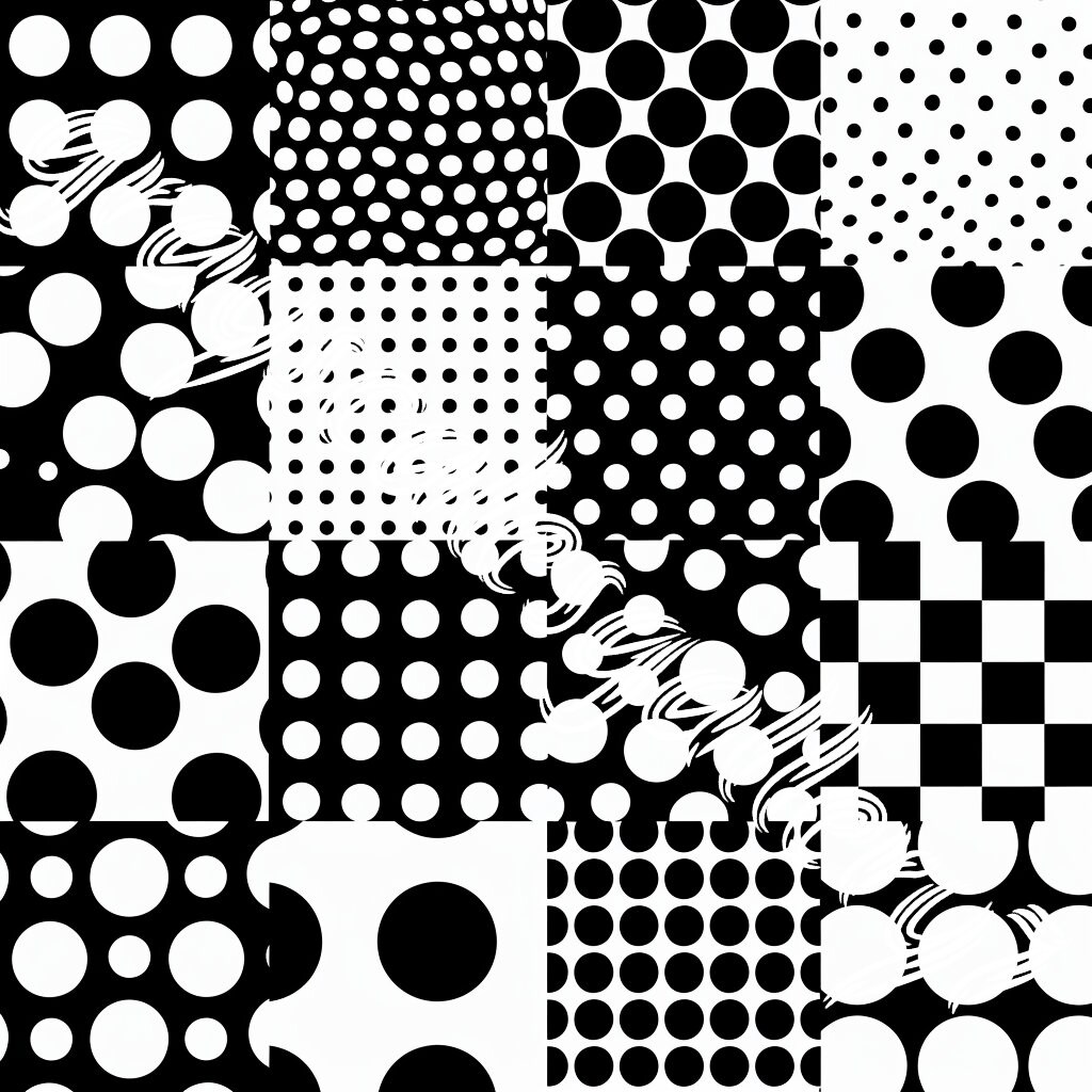 Black and White Abstract Dots SVG, Minimalist Vector Patterns, Digital ...