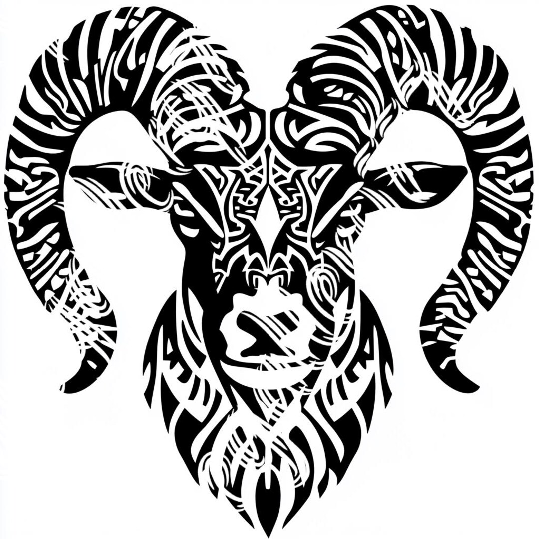 Tribal Ram SVG, 2, Tribal Ram Cut File, Tribal Ram DXF, Tribal Ram PNG ...
