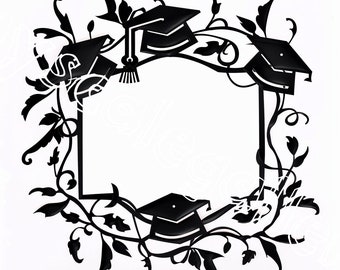 Graduation Frame SVG, Graduation Frame Cut File, Graduation Frame DXF ...
