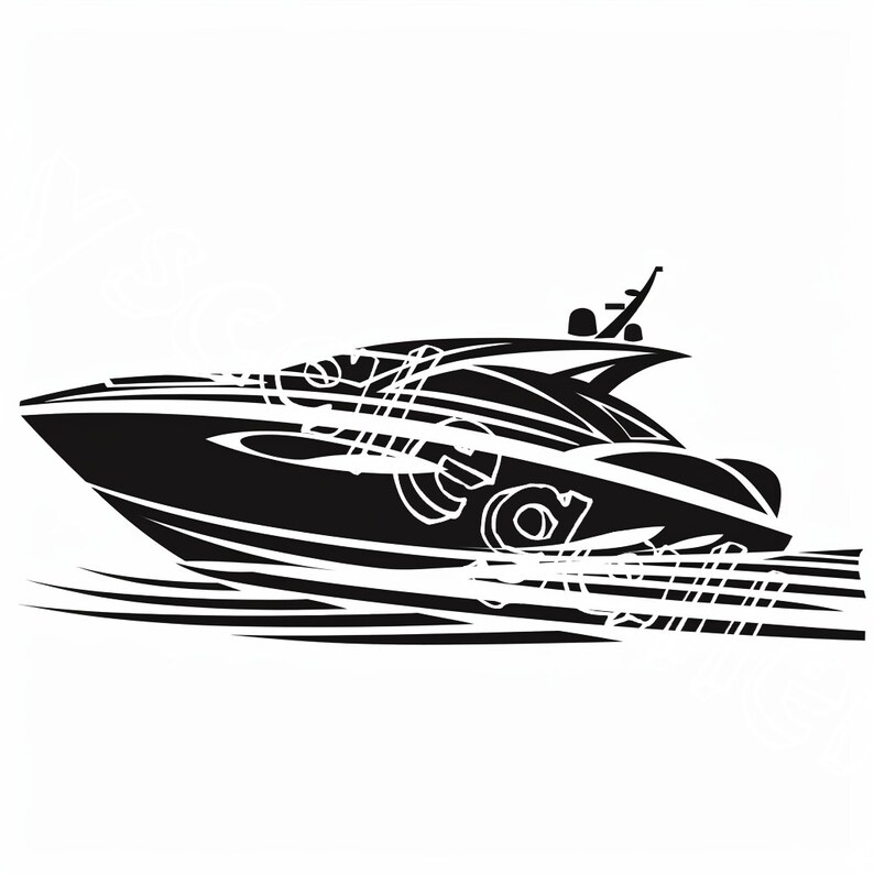 Speed Boat SVG 1 Speed Boat DXF, Speed Boat PNG, Speed Boat Clipart ...
