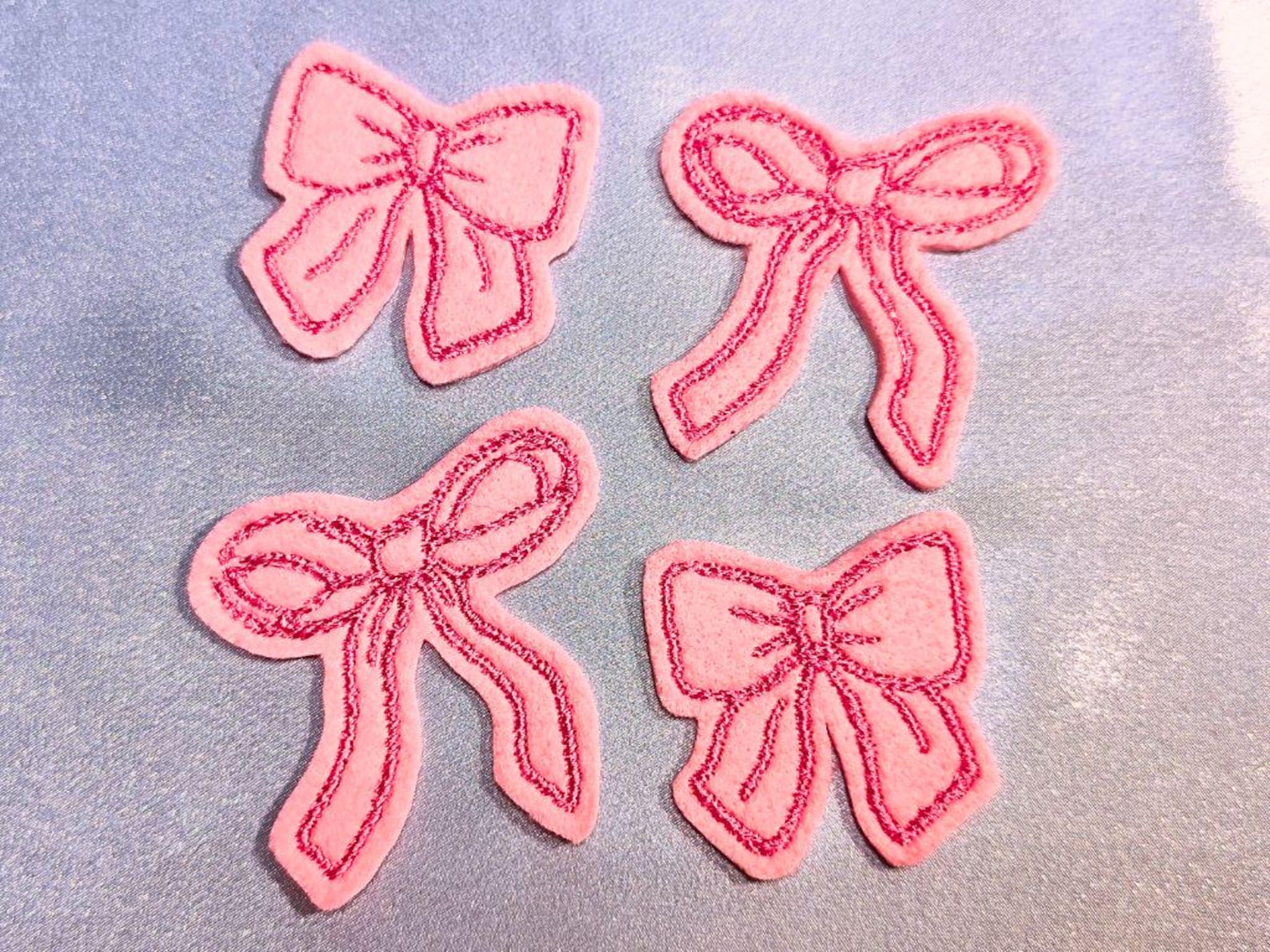 Pink Bow Embroidered Iron-on Patches - Sweeten Your Style! - Etsy
