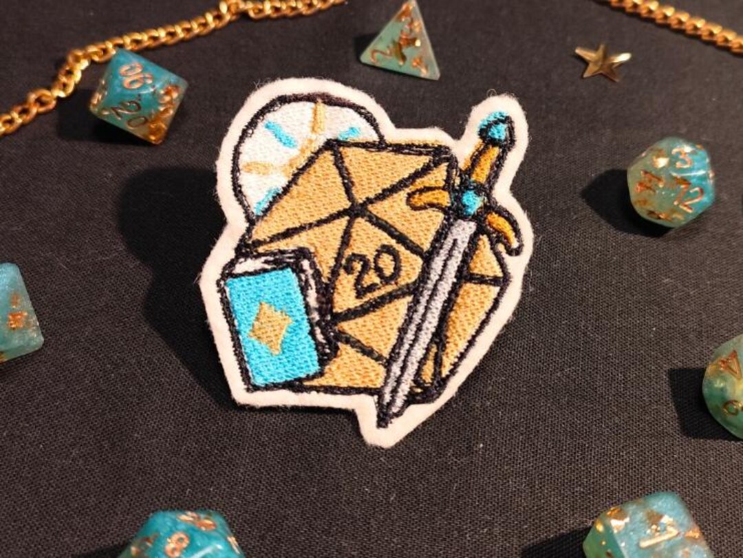 Druid D20 Embroidered Iron-on Patch - Etsy