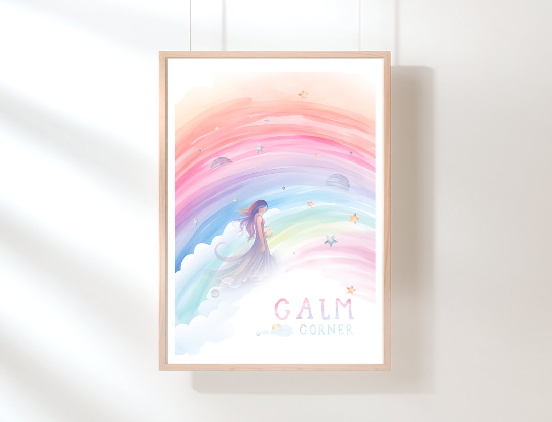 Calming Corner Rainbow Poster, Nursery Decor, PRINTABLE Wall Art, Boho ...