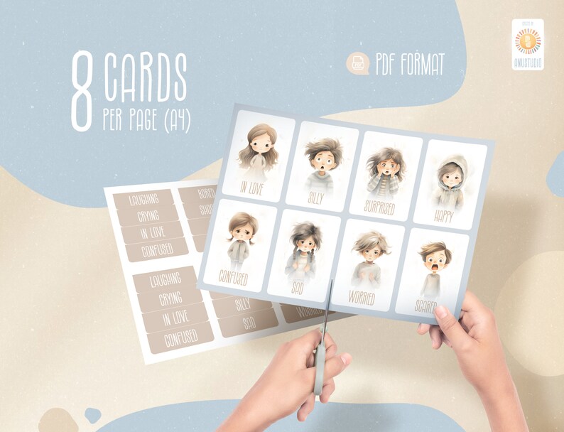 16 Emotions Flashcards, Feelings Flashcards, Montessori Toddler ...