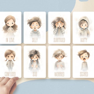 16 Emotions Flashcards, Feelings Flashcards, Montessori Toddler ...