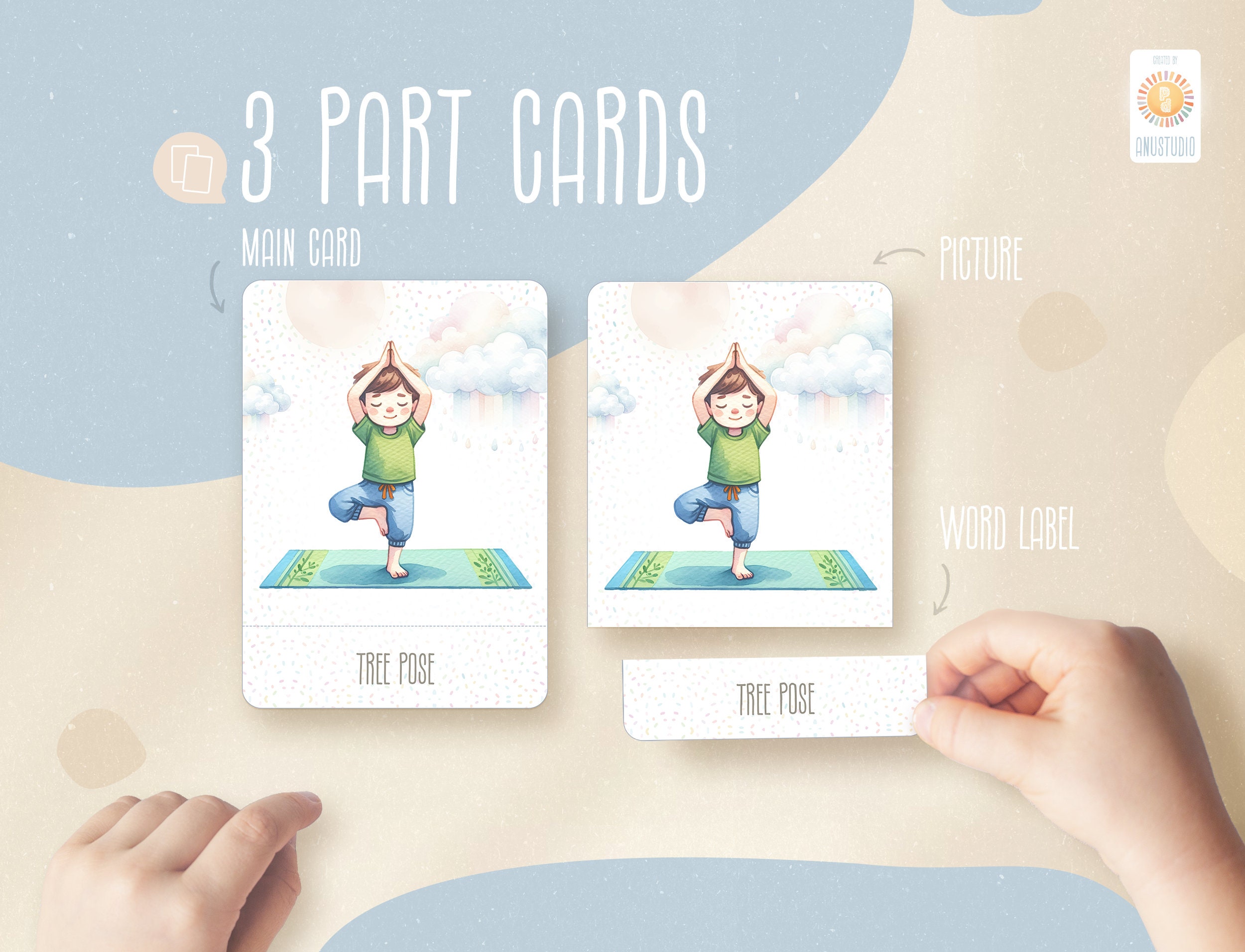 Kids Yoga Poses, Yoga Flashcards Printables, Yoga for Kids, Yoga ...