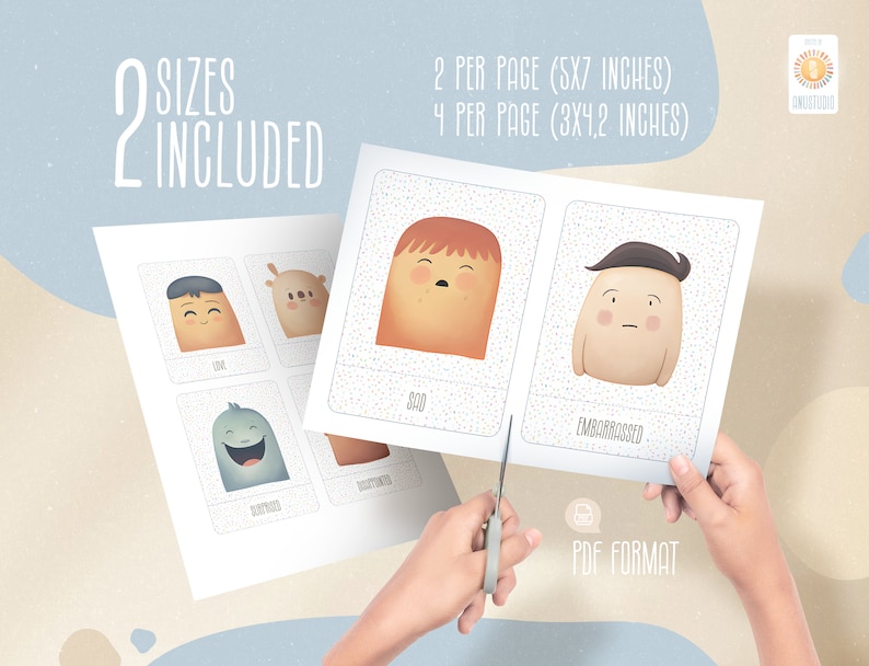 20 Feelings Flashcards, Emotions Flashcards, Montessori Toddler ...