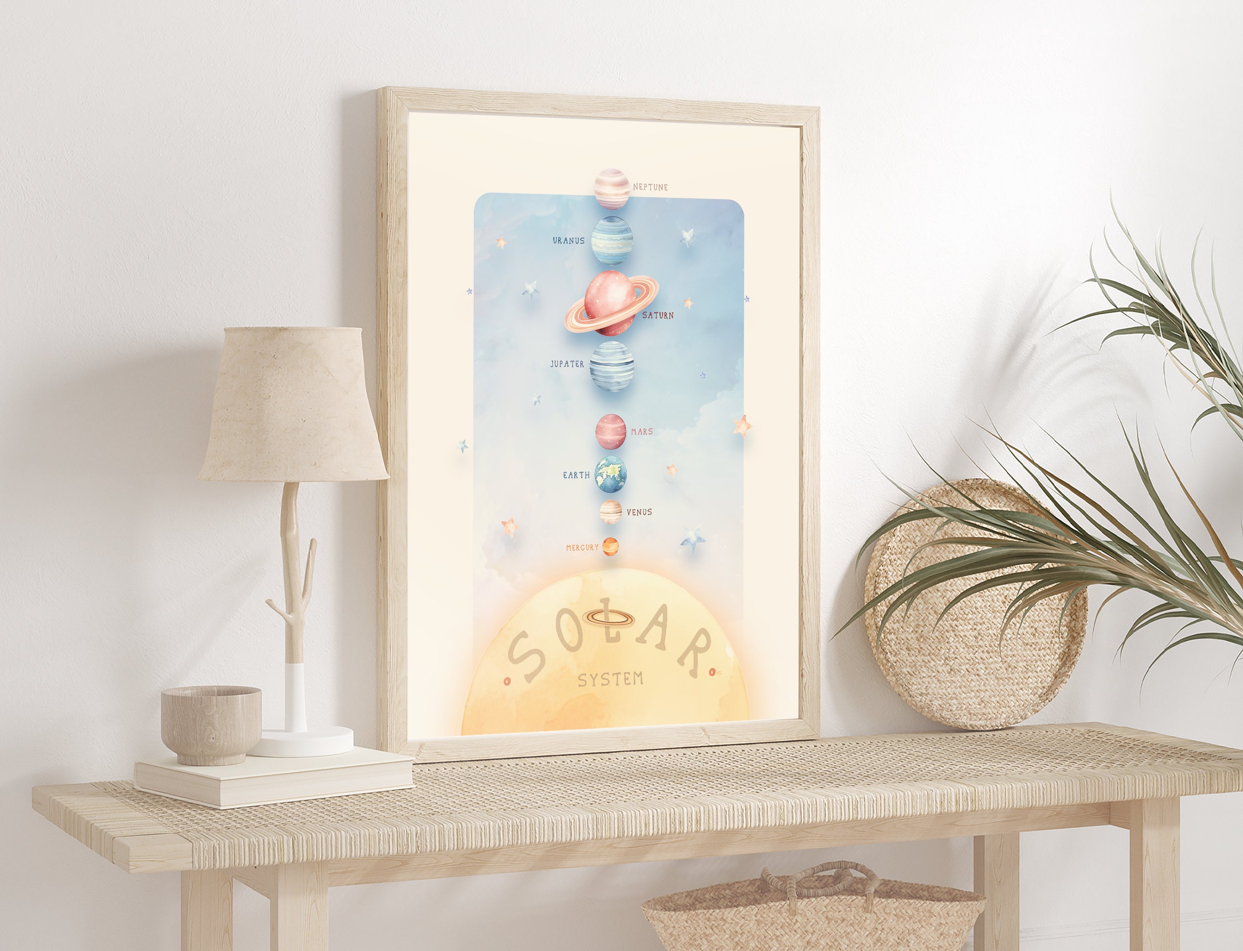Solar System Poster Nursery Decor PRINTABLE Wall Art Boho - Etsy