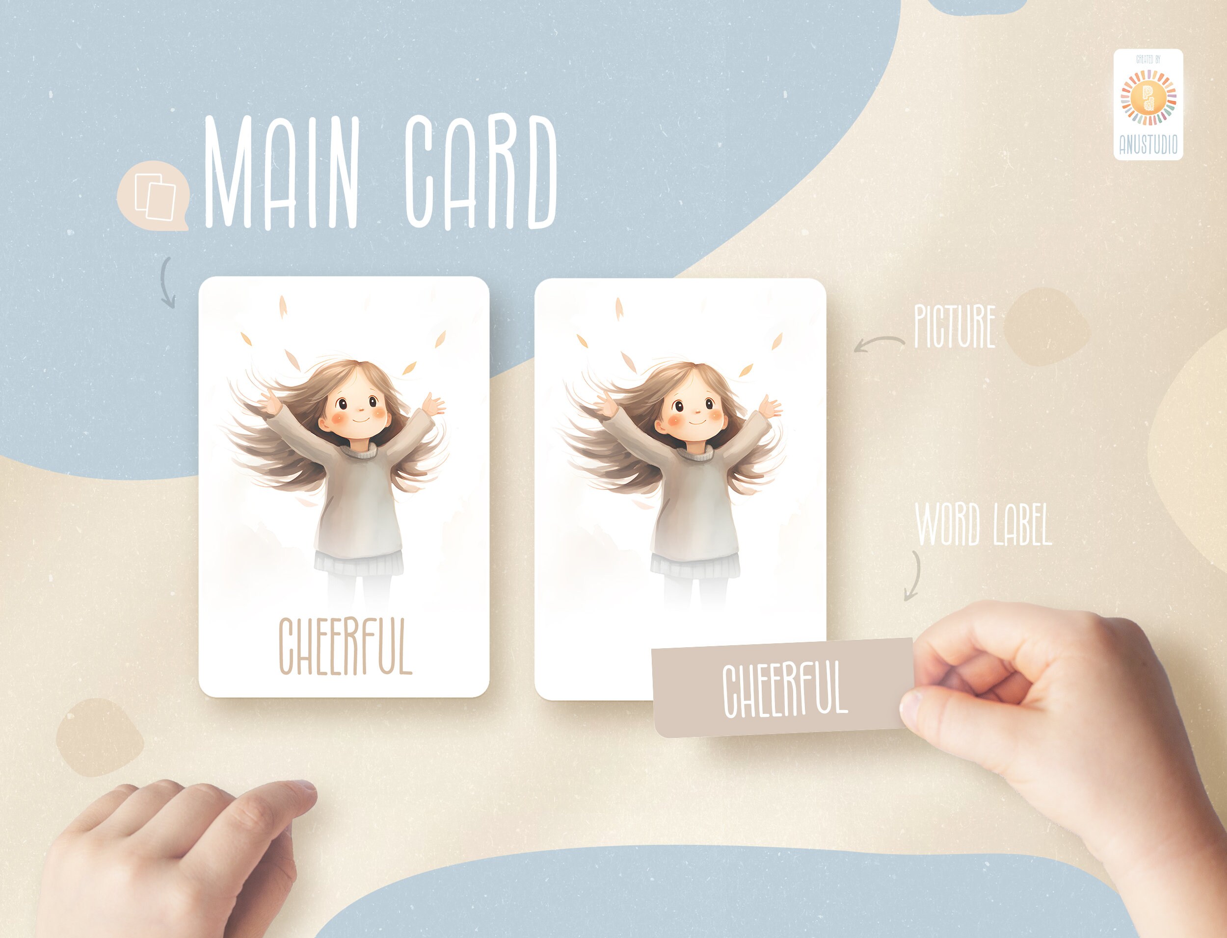 16 Emotions Flashcards, Feelings Flashcards, Montessori Toddler ...