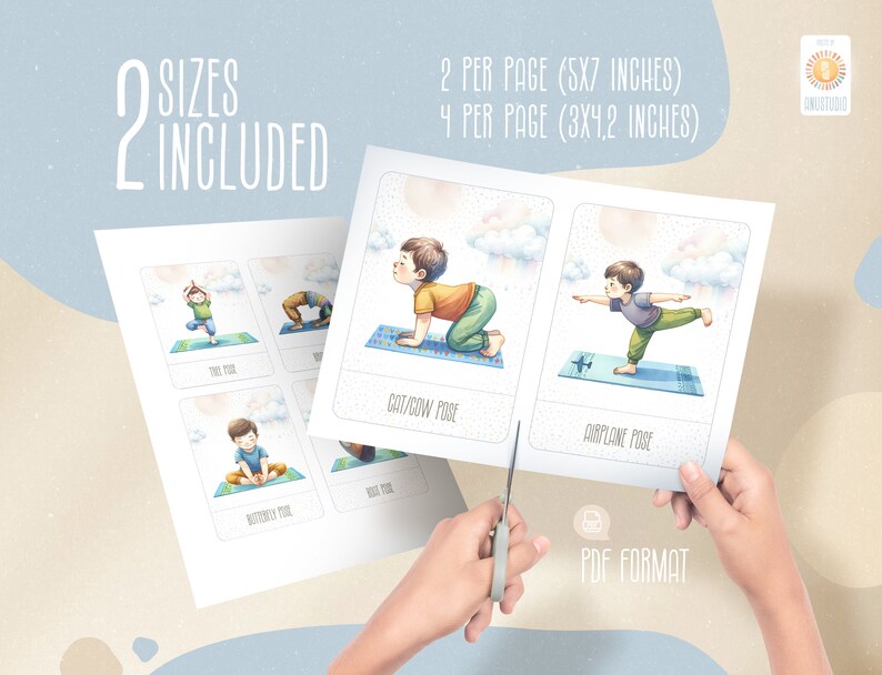 Kids Yoga Poses, Yoga Flashcards Printables, Yoga for Kids, Yoga ...