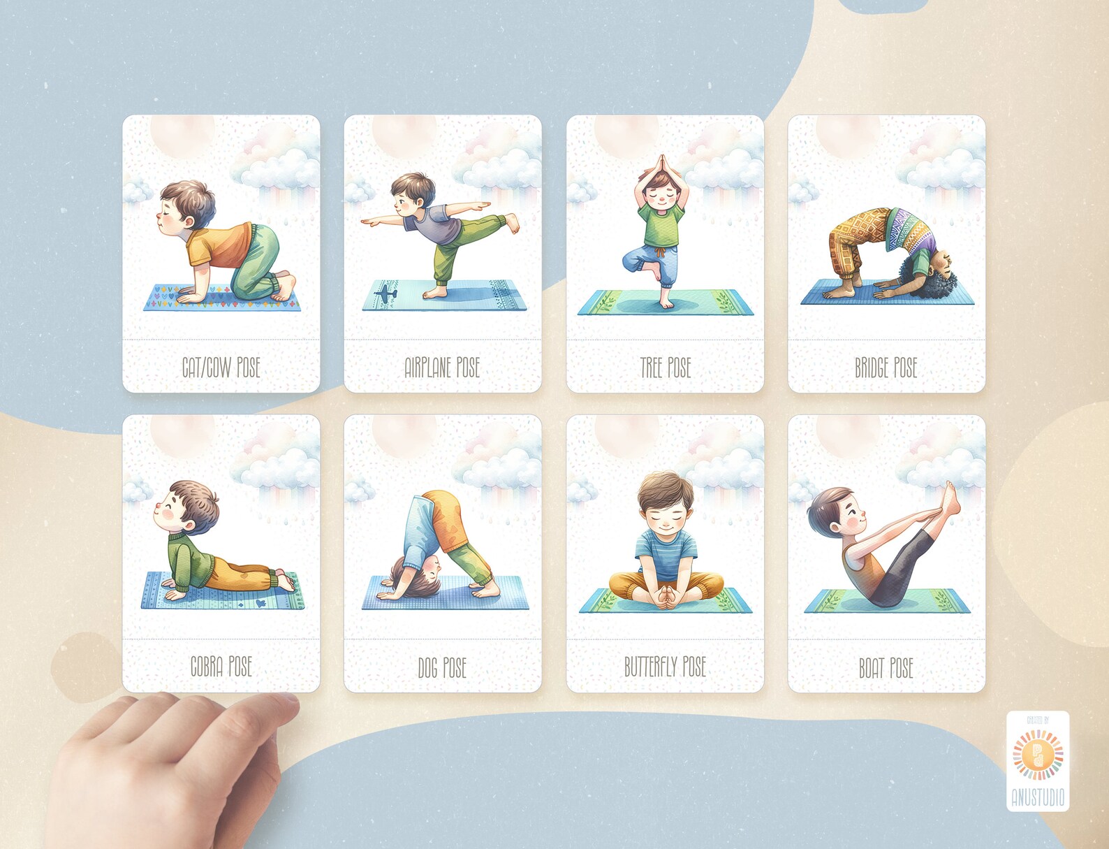 Kids Yoga Poses, Yoga Flashcards Printables, Yoga for Kids, Yoga ...