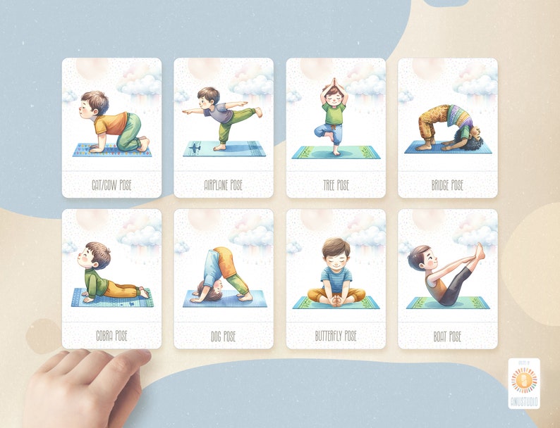 Kids Yoga Poses, Yoga Flashcards Printables, Yoga for Kids, Yoga & Mindfulness in Schools, Calm ...