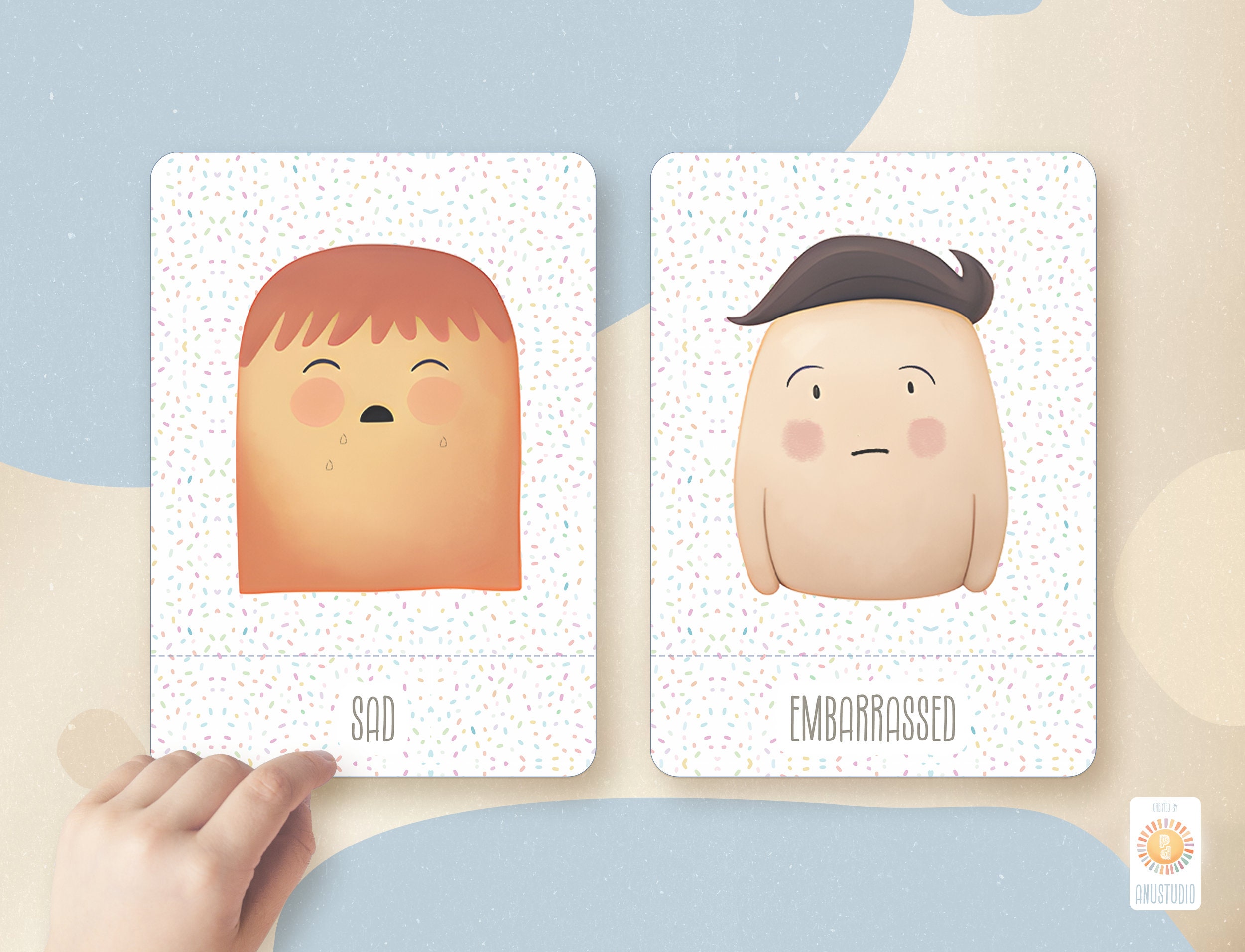 20 Feelings Flashcards, Emotions Flashcards, Montessori Toddler ...