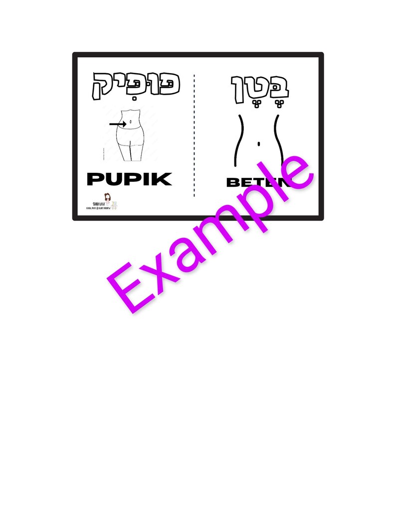 Body Parts in Hebrew Booklet - Etsy