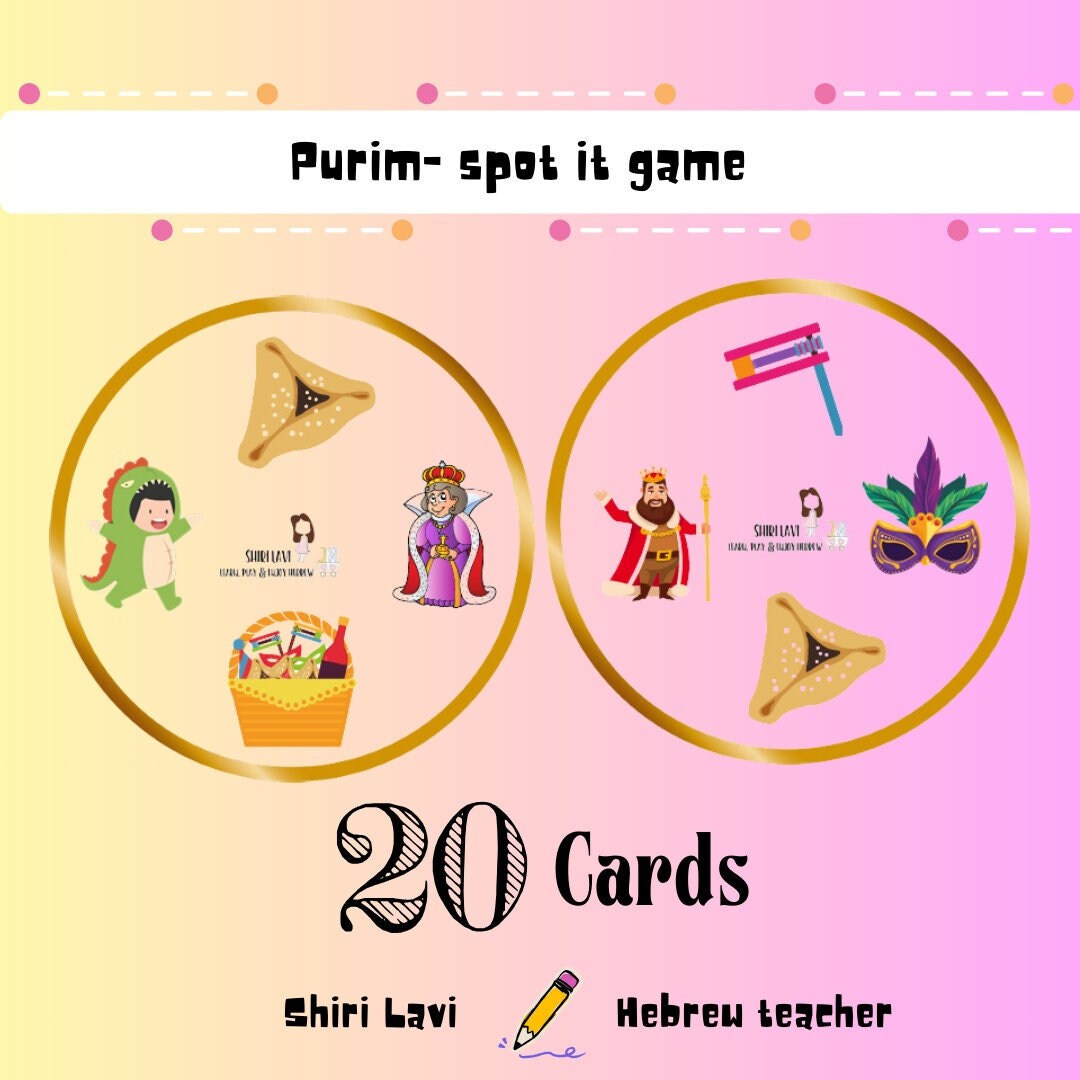 Purim Spot It Game - Etsy