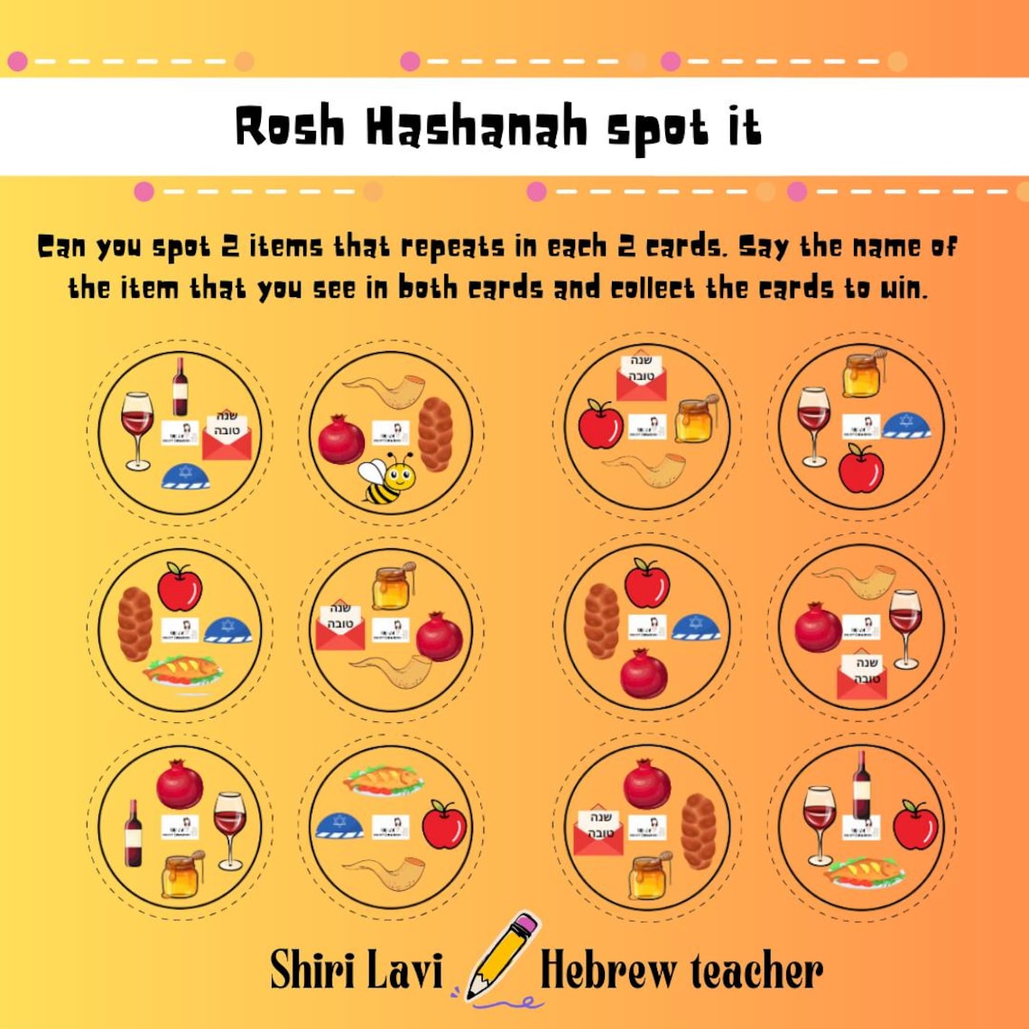 Rosh Hashanah Spot It - Etsy