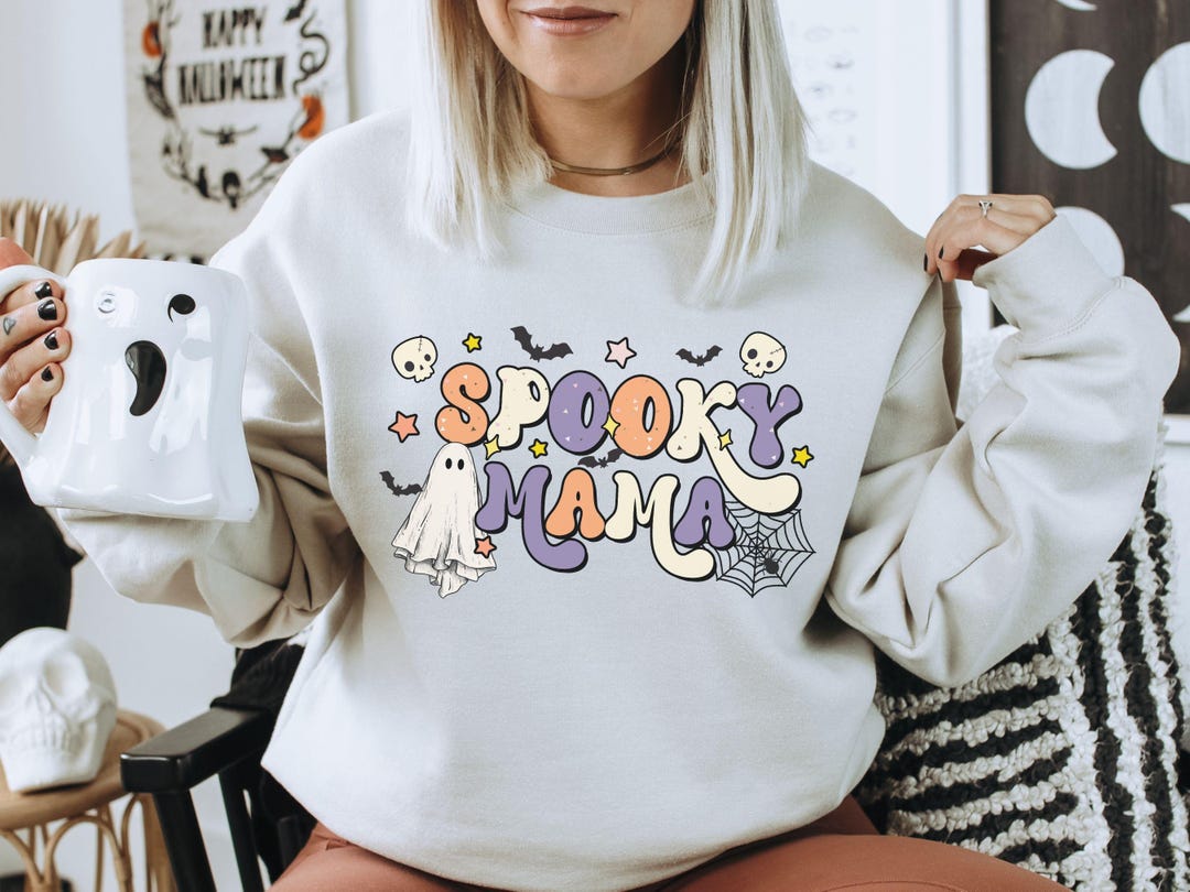 Halloween Sweater, Cute Mama Ghost Sweatshirt, Holiday Party Outfit ...