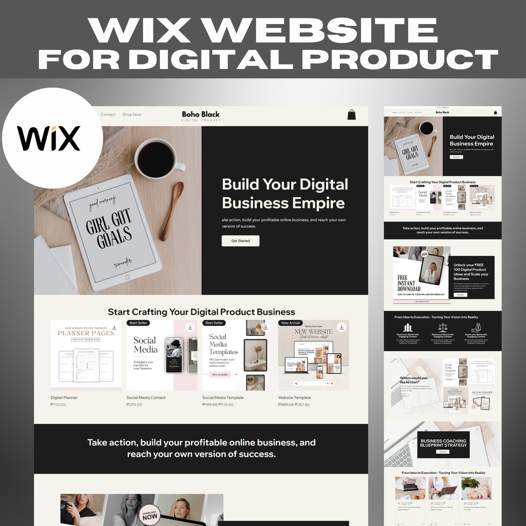Digital Product Website , Wix Website Template, Website Template ...