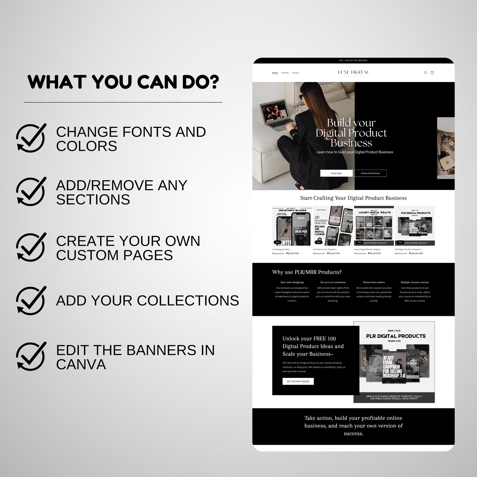 Beige Shopify Theme: Digital Product Website Template - Etsy