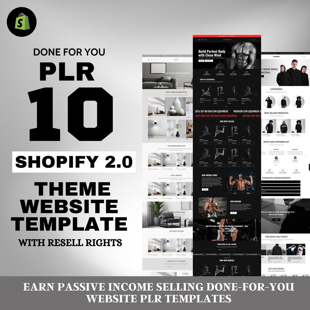 Plr Website Template, Shopify Templates, Plr Products, Website Template ...