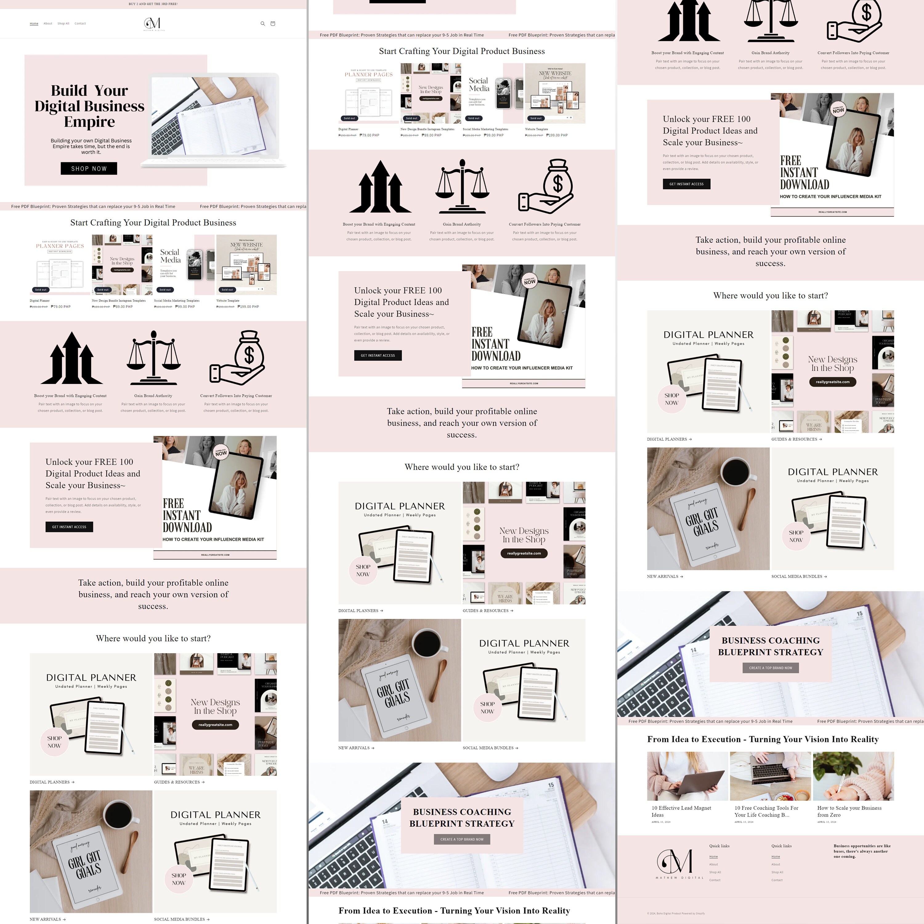 Shopify Theme for Digital Products , Website for Digital Products ,plr ...