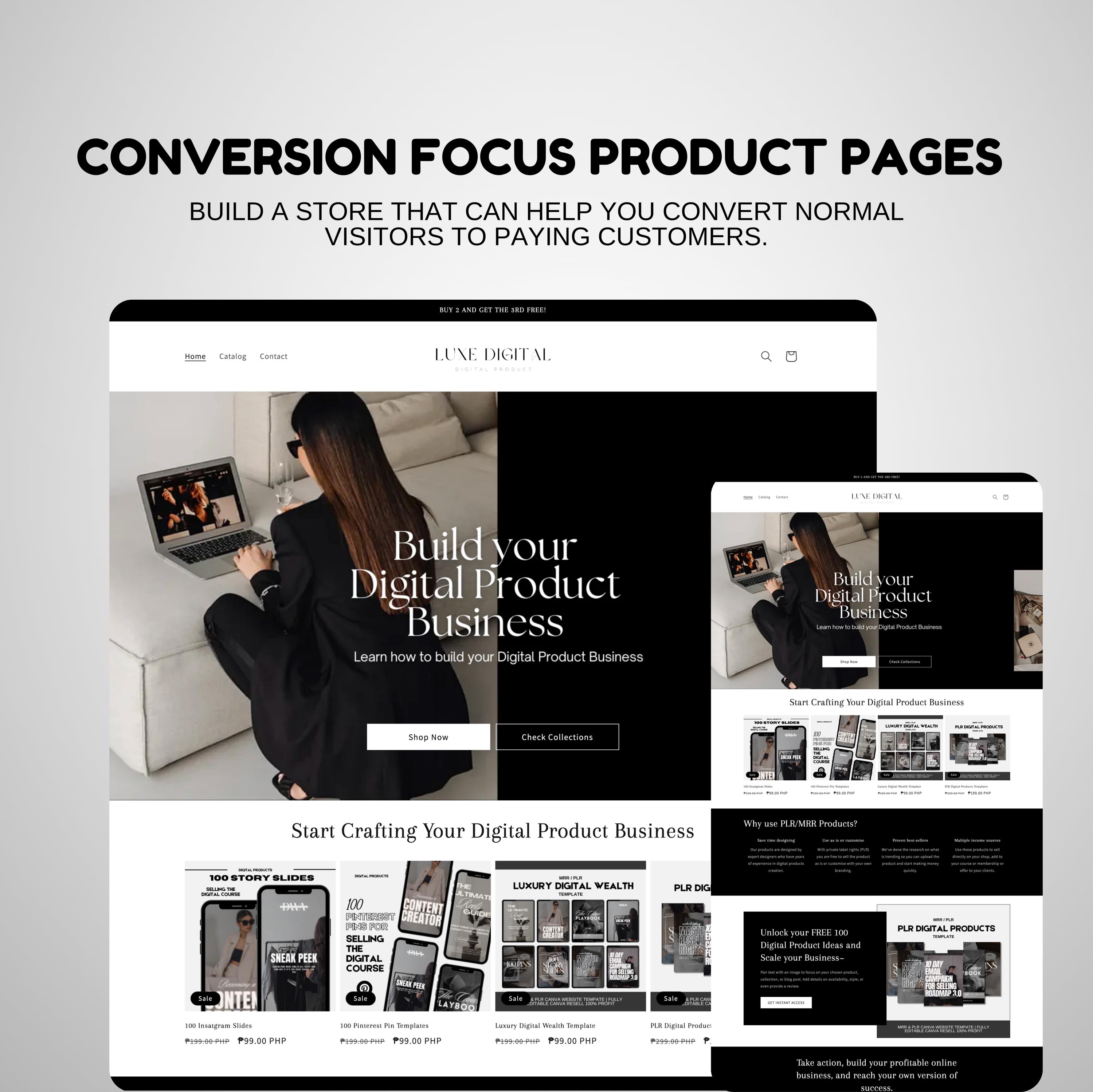 Beige Shopify Theme: Digital Product Website Template - Etsy
