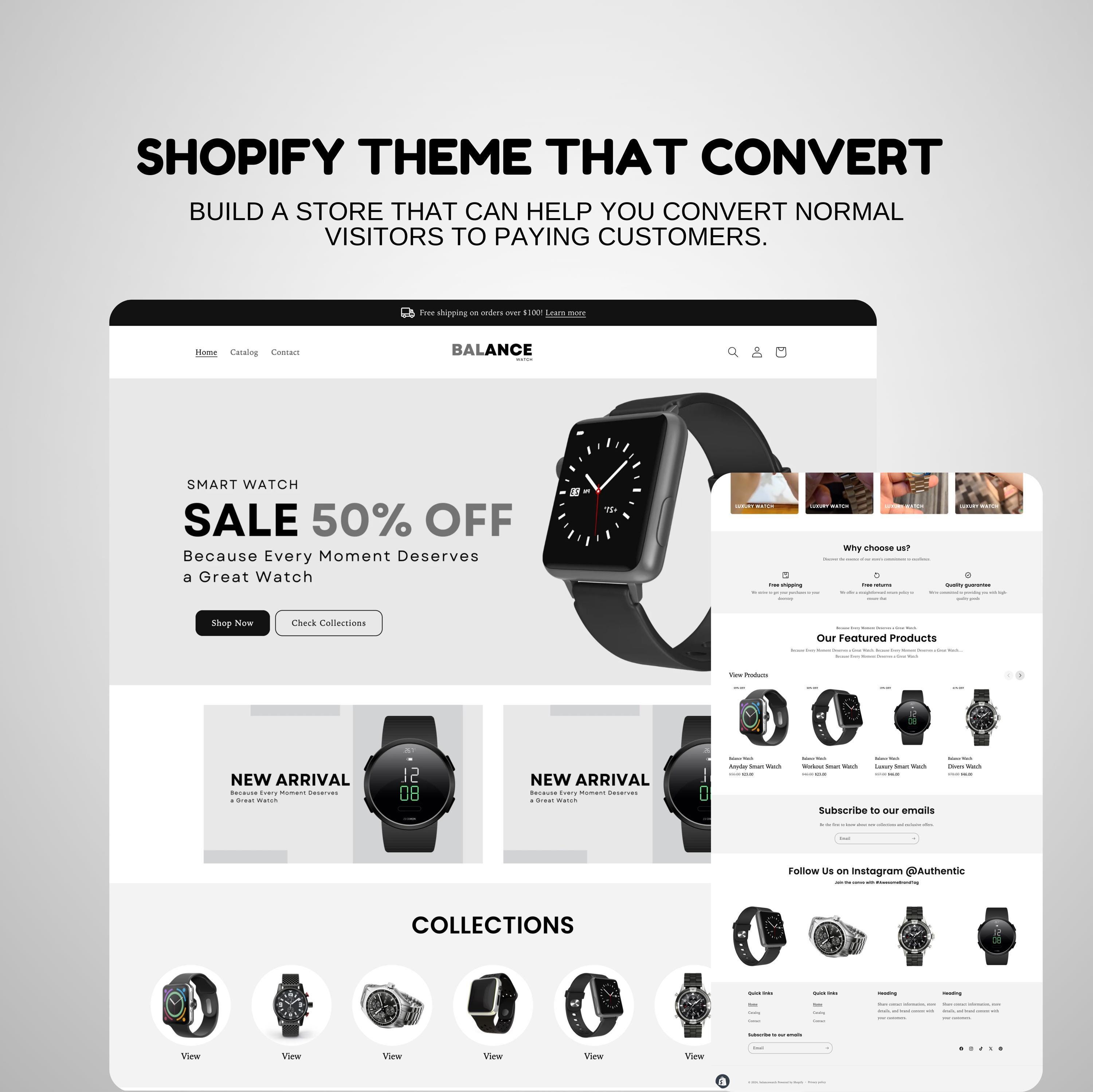 Watch Website Template , Watch Shopify Theme , Watch Shopify Template ...