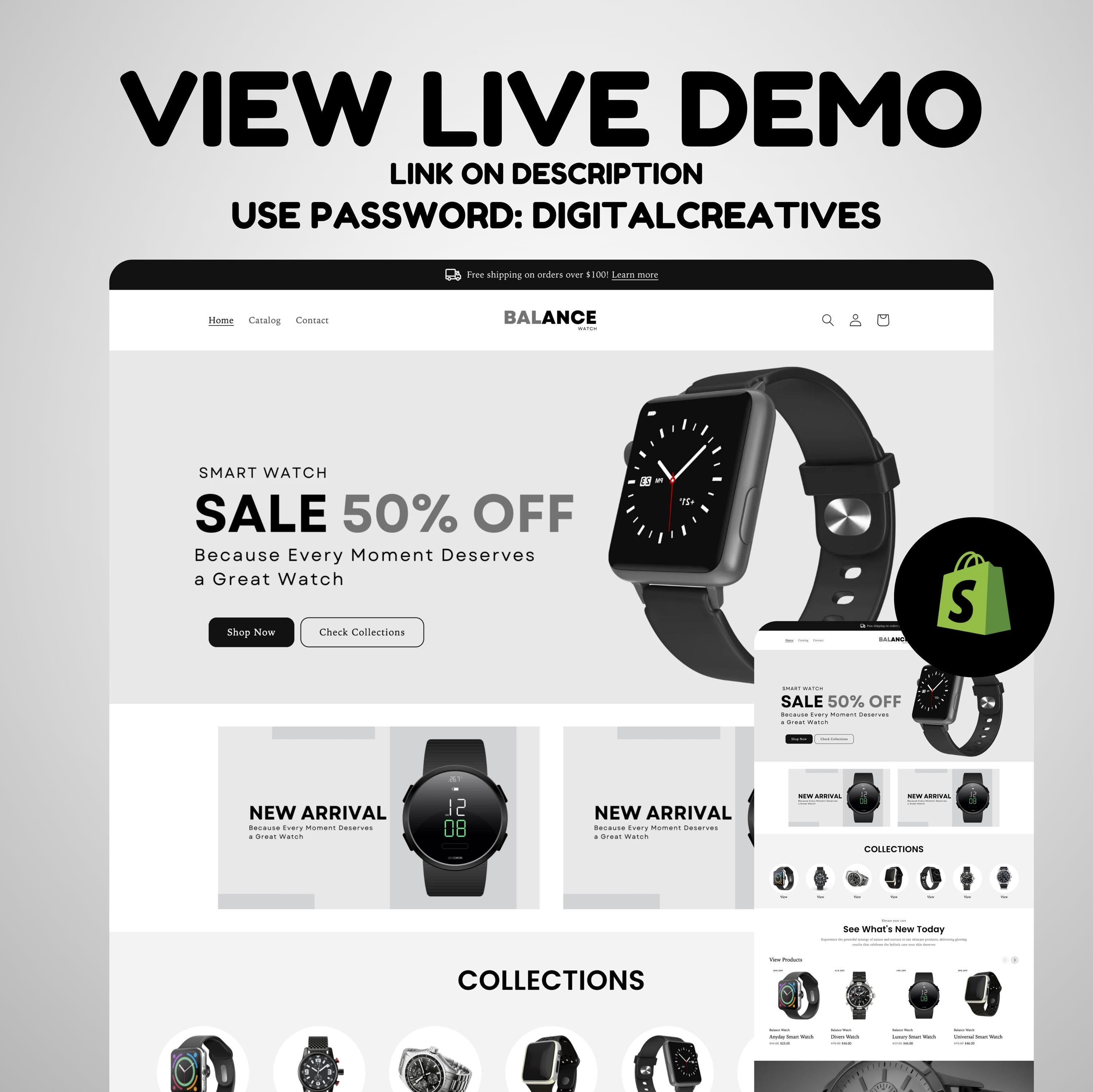 Watch Website Template , Watch Shopify Theme , Watch Shopify Template ...