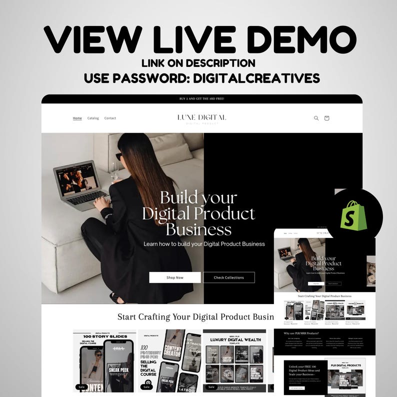 Beige Shopify Theme: Digital Product Website Template - Etsy