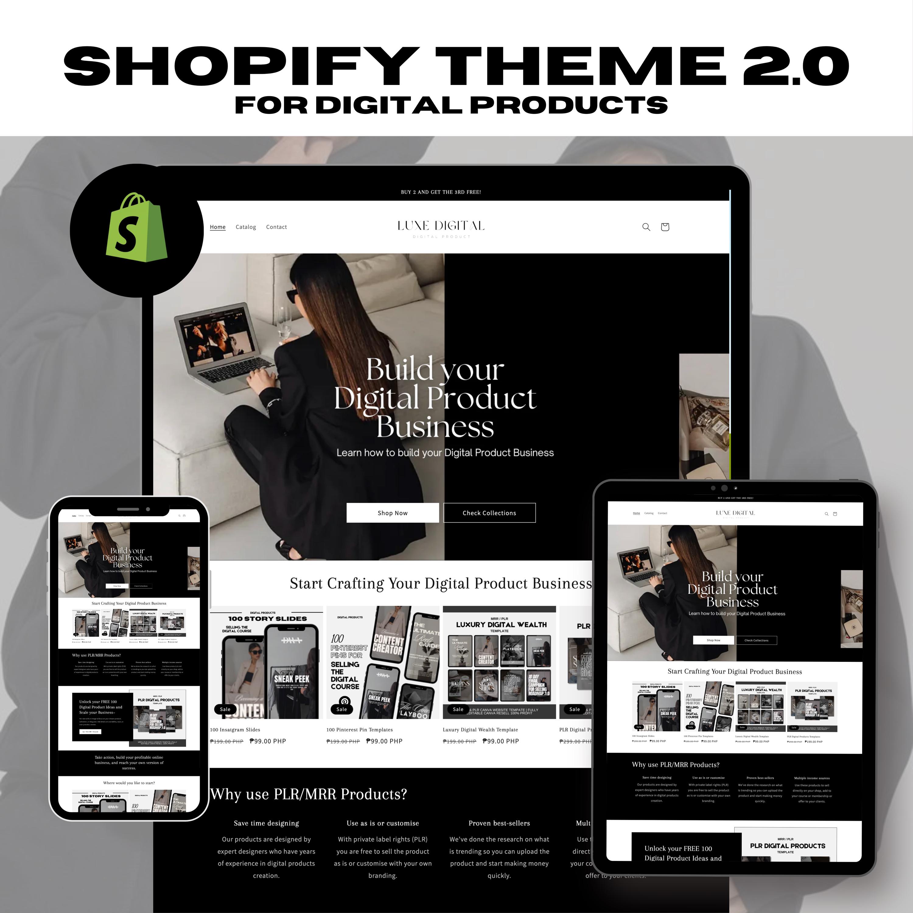 Beige Shopify Theme: Digital Product Website Template - Etsy