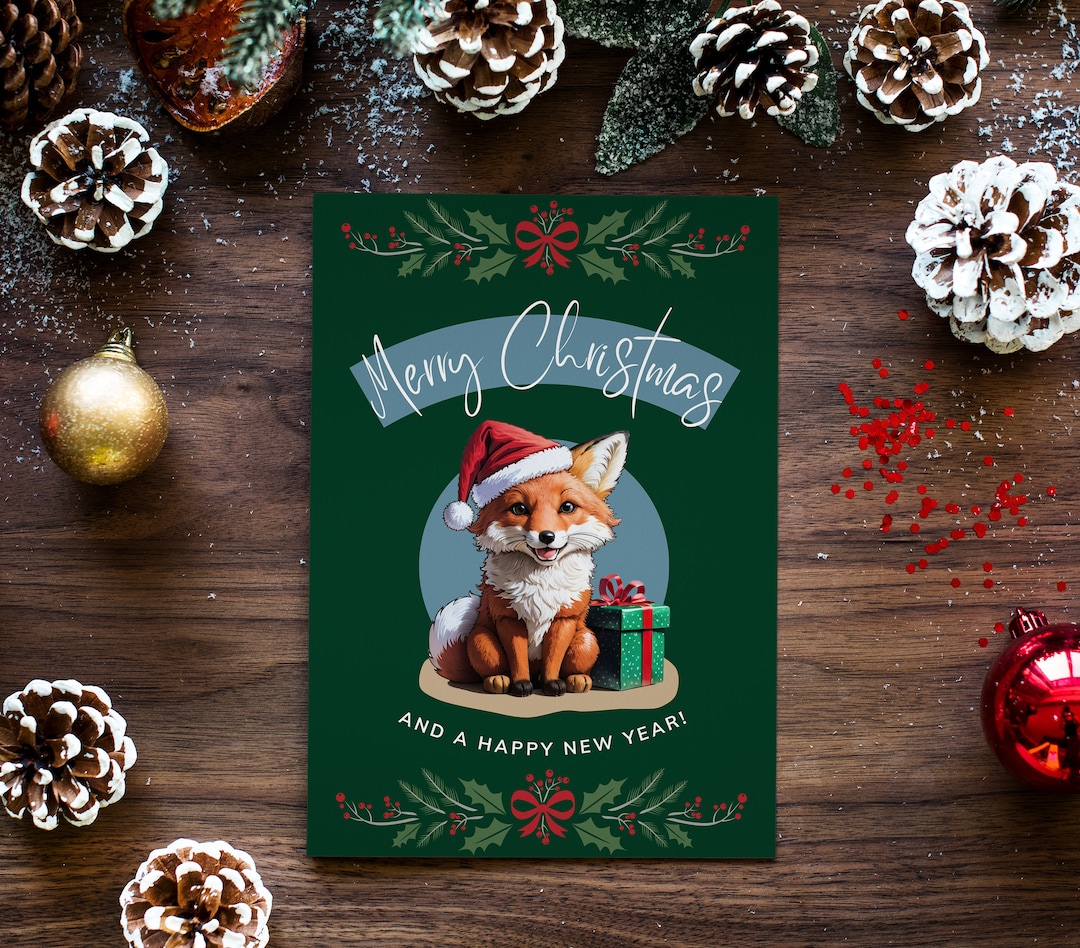 Fox Christmas Card | Merry Christmas Card | Christmas Fox Card | Merry ...