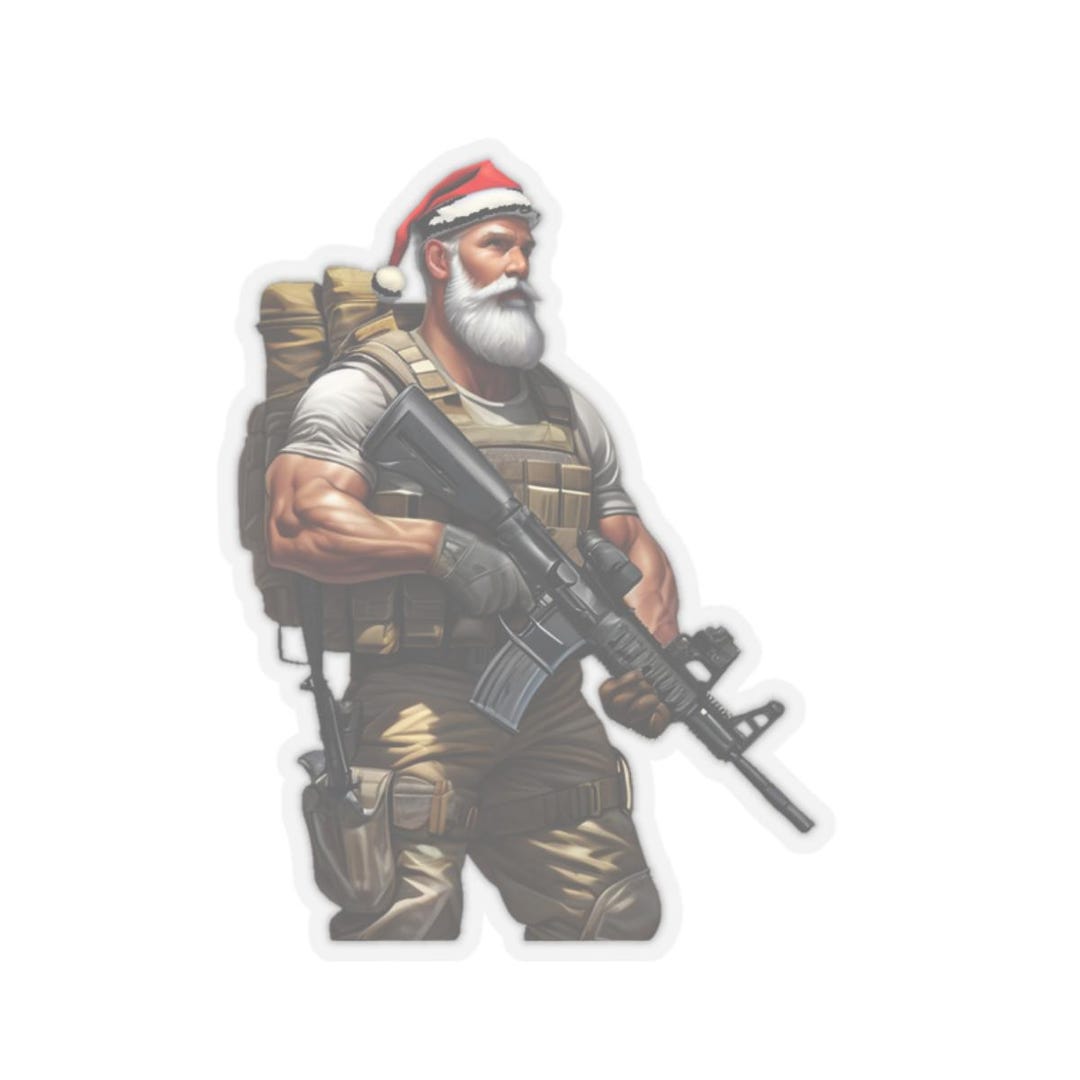 Tactical Santa Kiss-cut Stickers - Etsy