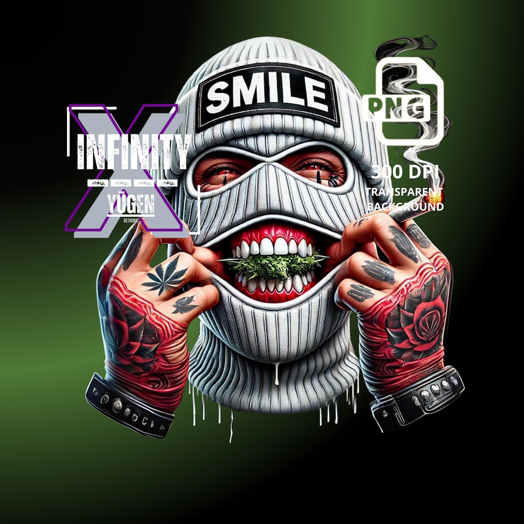Gangsta Ski Mask PNG, Urban Hustle Streetwear Art, Make Money Design ...