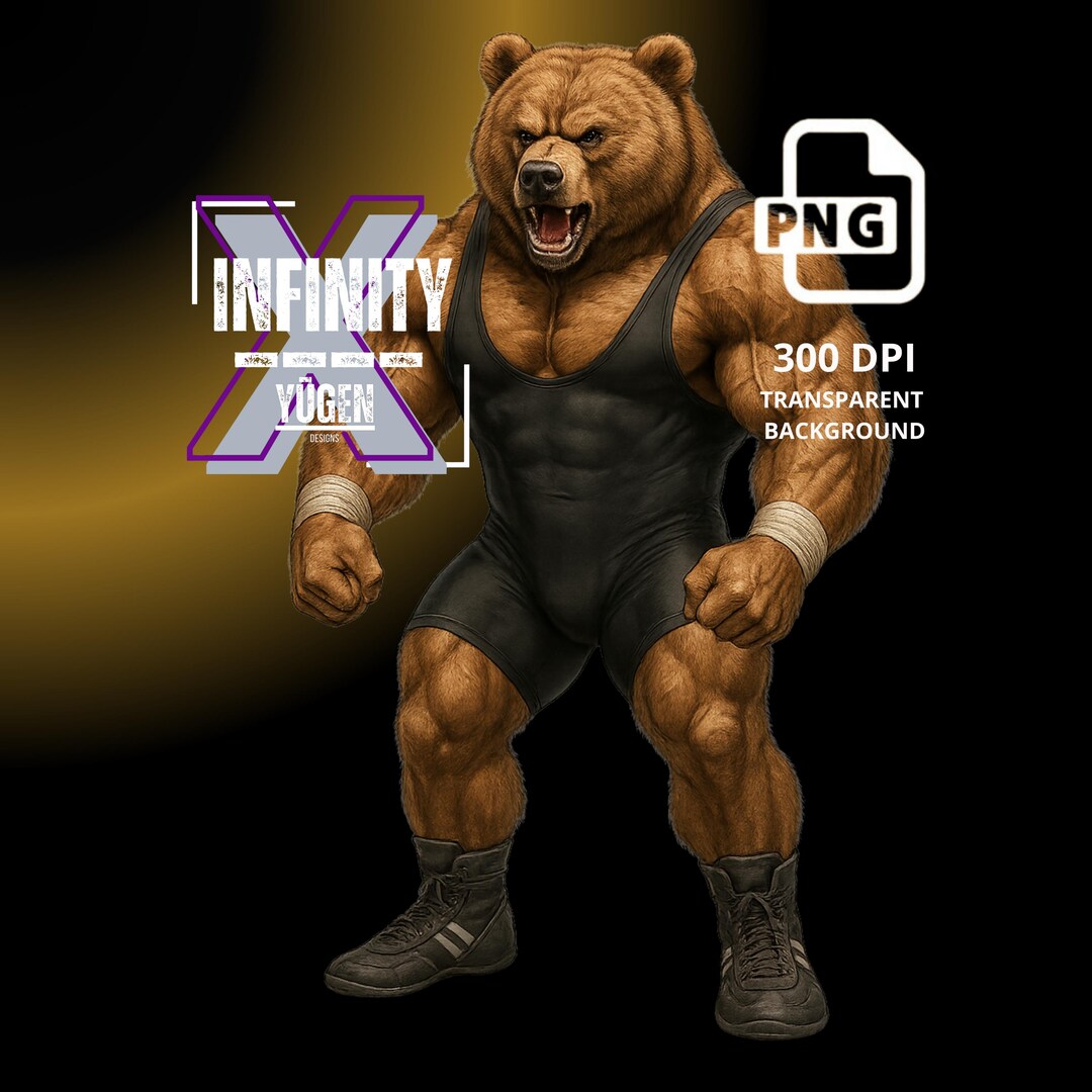 Wrestler Grizzly Bear PNG, Beast Mode Teddy Clipart, Strong Animal ...