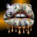 Golden Female Lips Png, Dripping Money Themed, Retro Sublimation Design ...