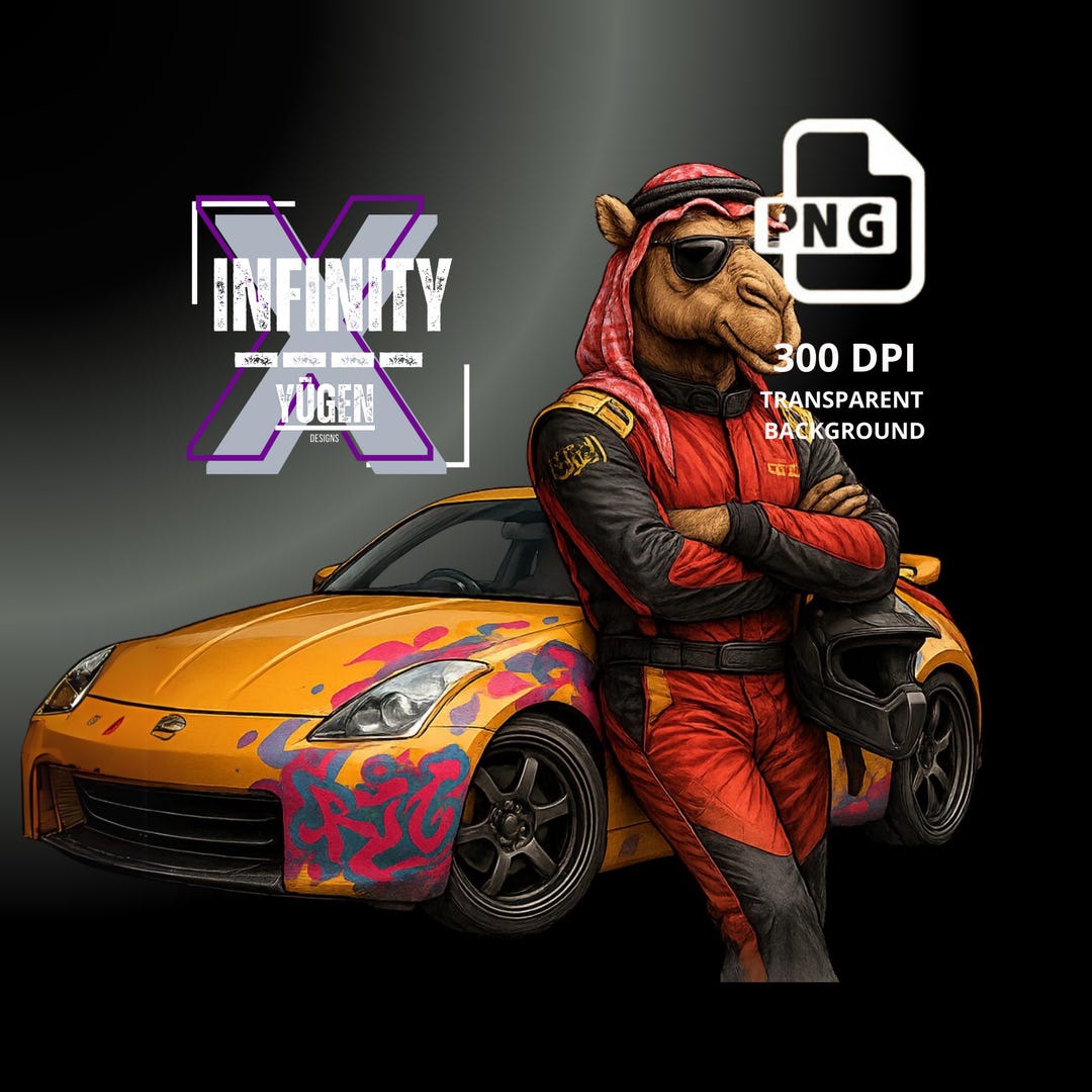 Gangsta Camel Driving Nissan 350Z PNG, Drift Car Streetwear Clipart ...