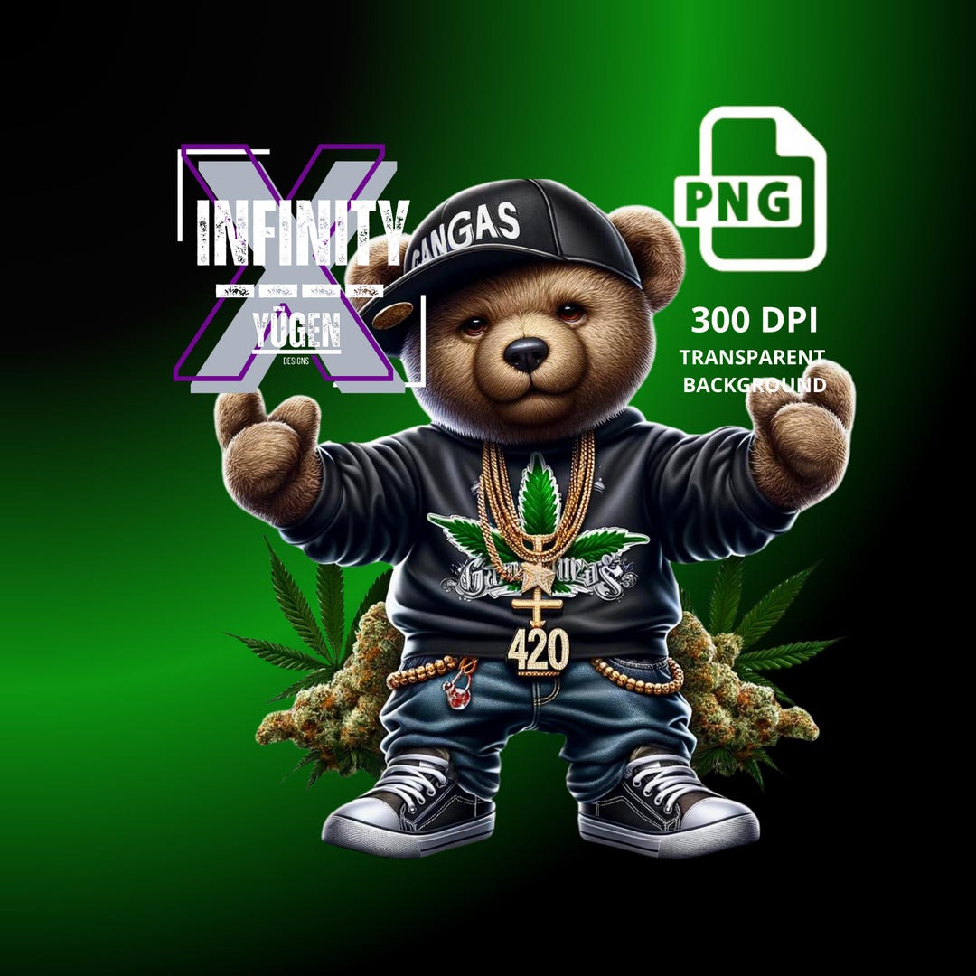 Teddy Bear Stoner Bundle PNG, 420 Themed, Marijuana Themed, Cannabis ...