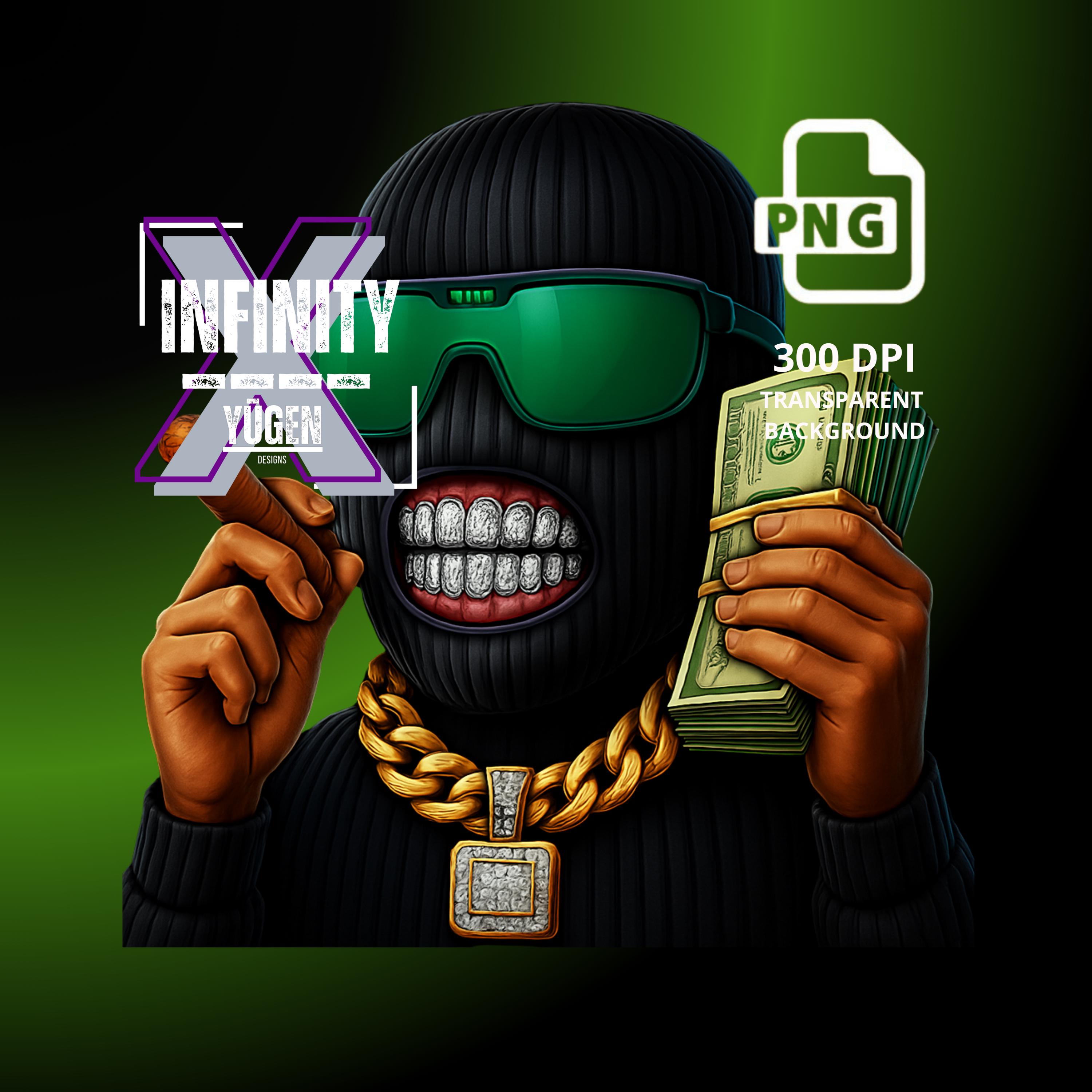 Gangster PNG Ski Mask Diamond Teeth Hustle Guy Png Streetwear Style Png ...