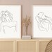 One Line Art Drawing, One Line Art Set of 2 Minimalistic Wall Art ...