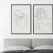 One Line Art Drawing, One Line Art Set of 2 Minimalistic Wall Art ...
