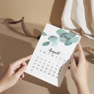 2025 Calendar With Watercolor Leaves | Monthly Calendar | Calendar Sage ...
