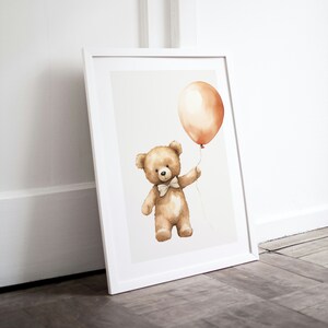 Neutral Nursery Print | Bear Nursery Wall Art | Boho Kids Room Decor ...