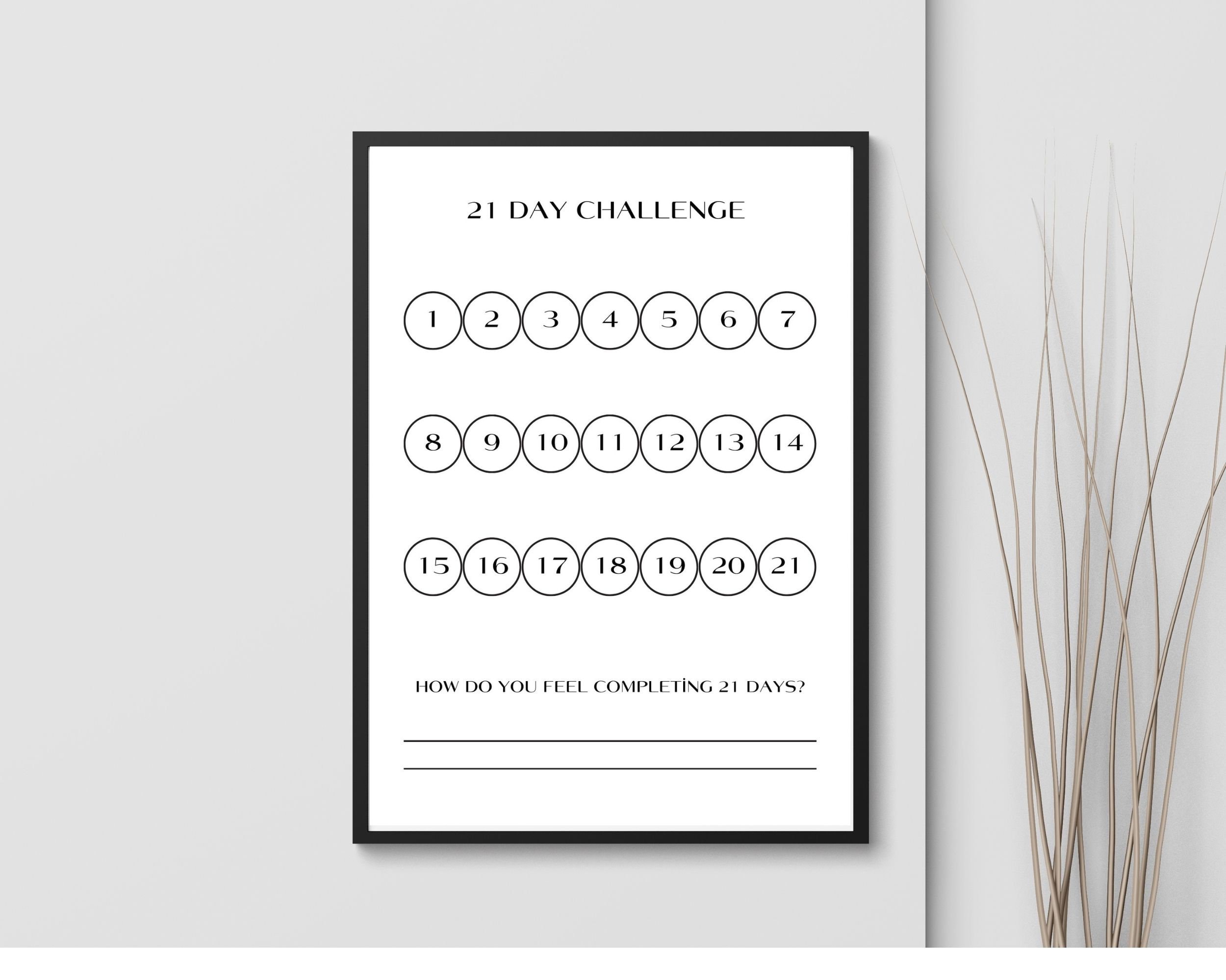21 Day Challenge Tracker Printable, Fillable & Printable Planner, Habit ...