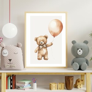 Neutral Nursery Print | Bear Nursery Wall Art | Boho Kids Room Decor ...