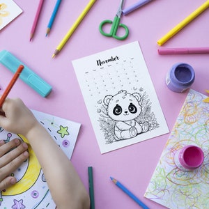 2025 Coloring Calendar | Monthly Wall Calendar for Kids | Classroom ...