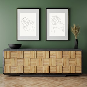 One Line Art Drawing, One Line Art Set of 2 Minimalistic Wall Art ...