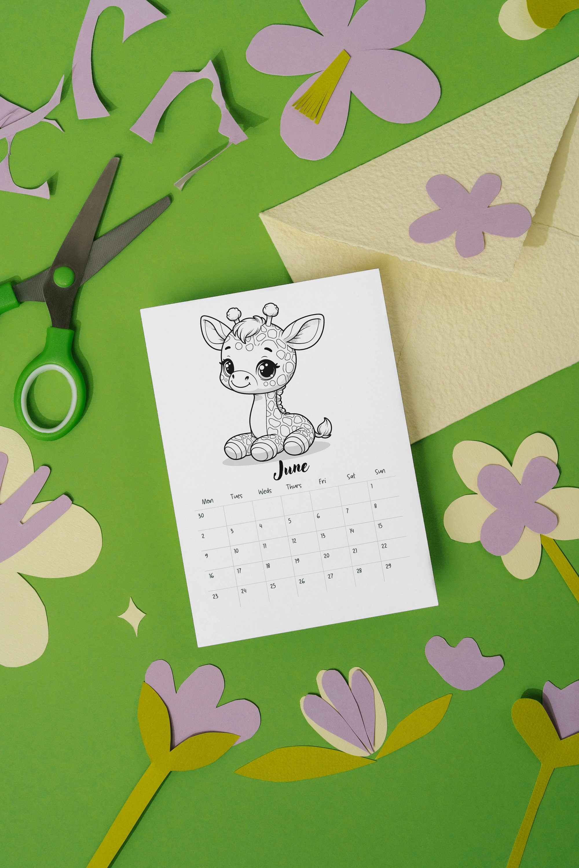 2025 Coloring Calendar Monthly Wall Calendar for Kids Classroom ...