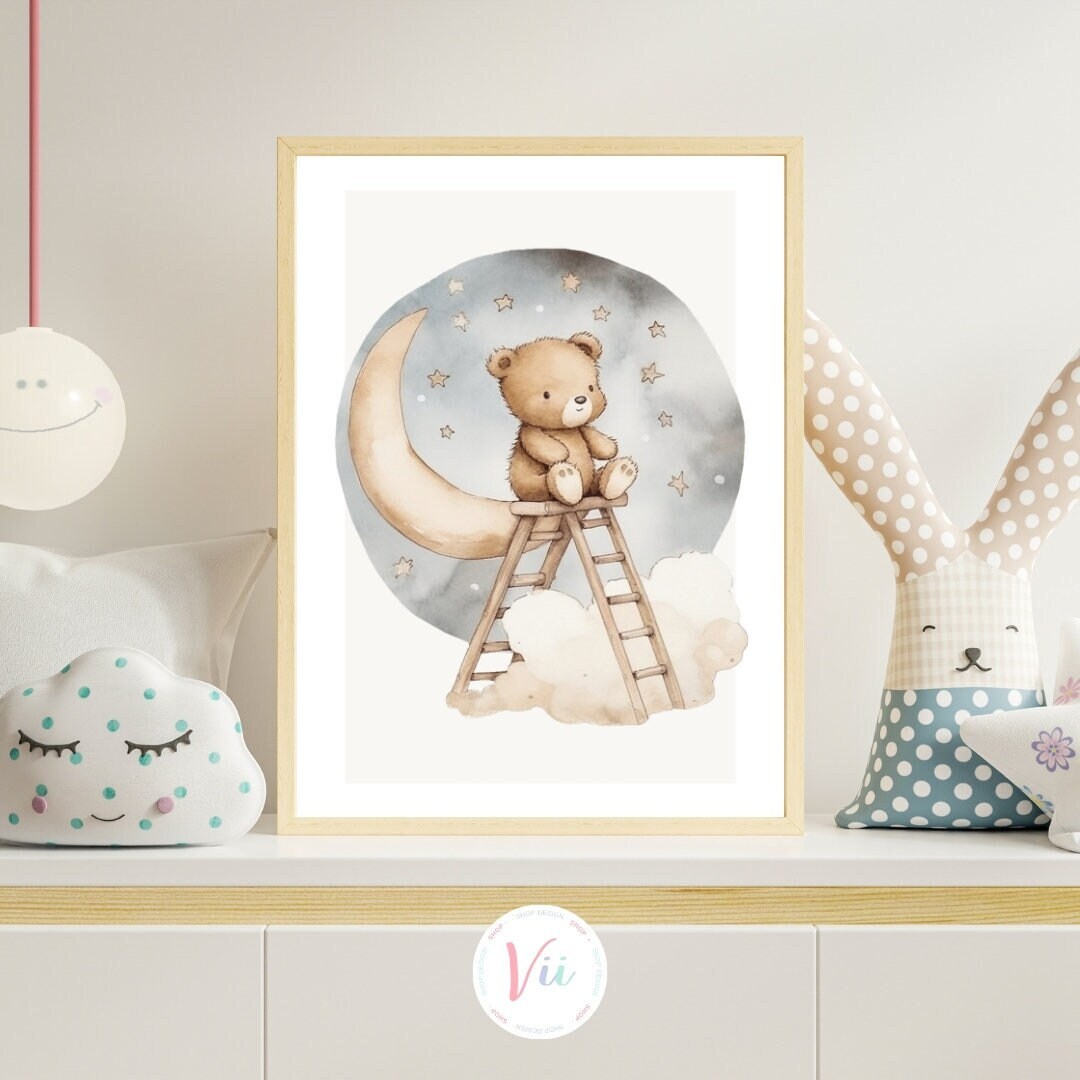 Teddy Bear Nursery Wall Art Print | Cute Teddy Bear Nursery Decor ...