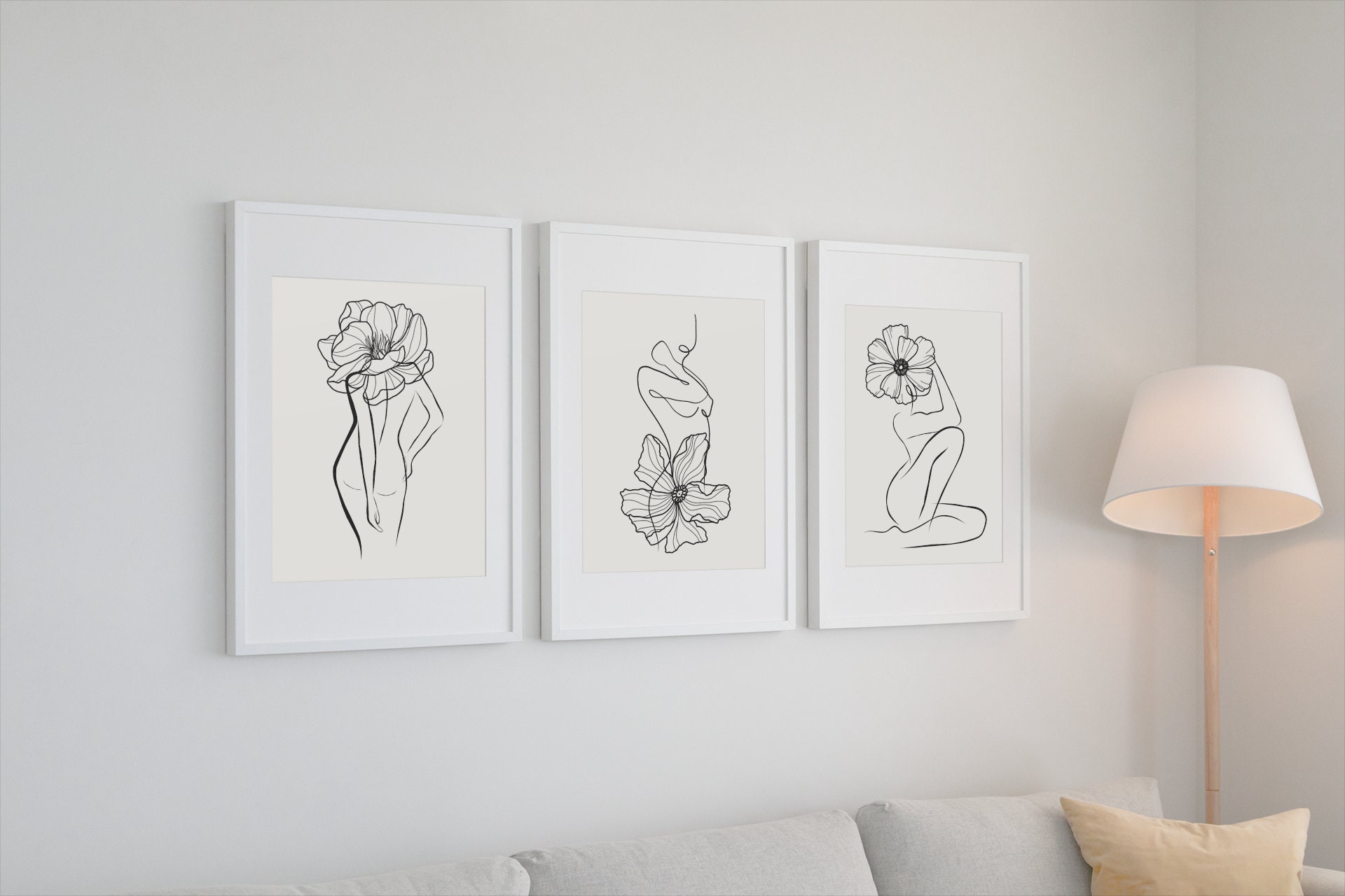 30 Minimalist One Line Art Prints: Eclectic Gallery Wall Set (digital ...