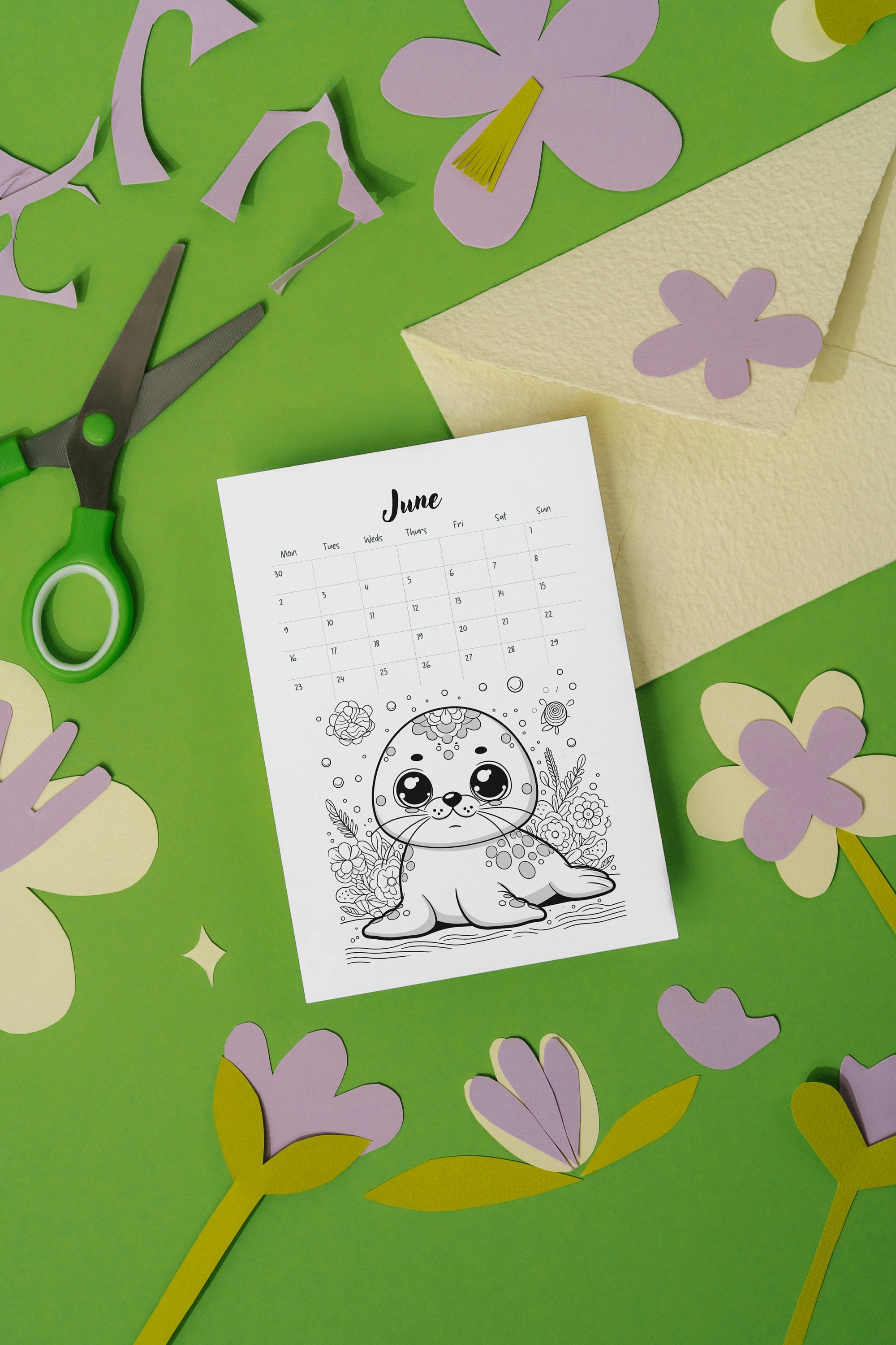 2025 Coloring Calendar | Monthly Wall Calendar for Kids | Classroom ...